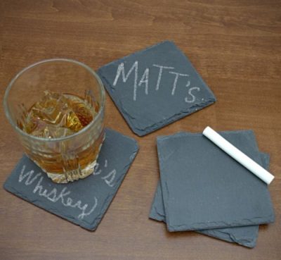 Chalkboard Styled Slate Coasters - GeekAlerts