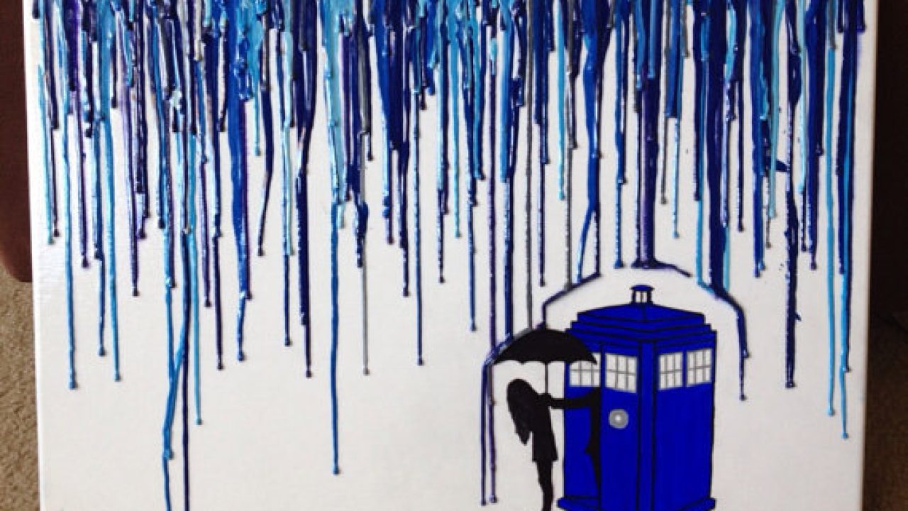 Melted Crayon Art Blue