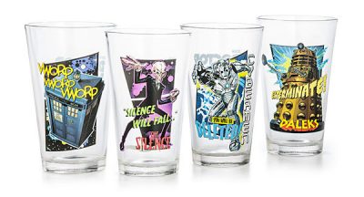 Doctor Who 16 oz Set of 4 Pint Glass Set - GeekAlerts