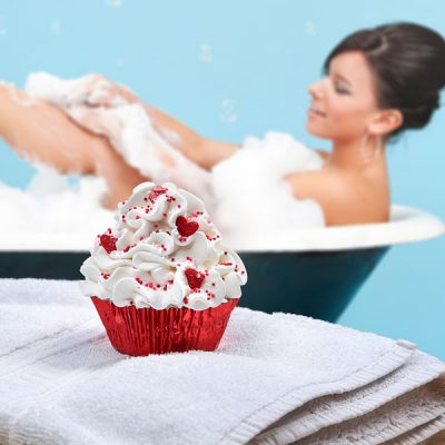 I Love My Geek 8-Bit Heart Cupcake Bath Bomb - GeekAlerts