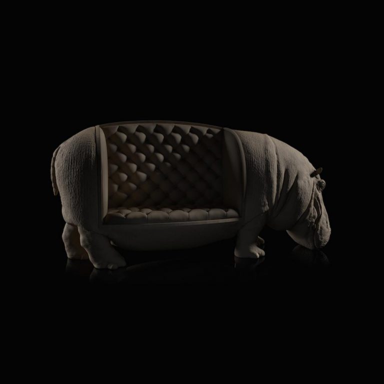 Life Size Hippo Sofa