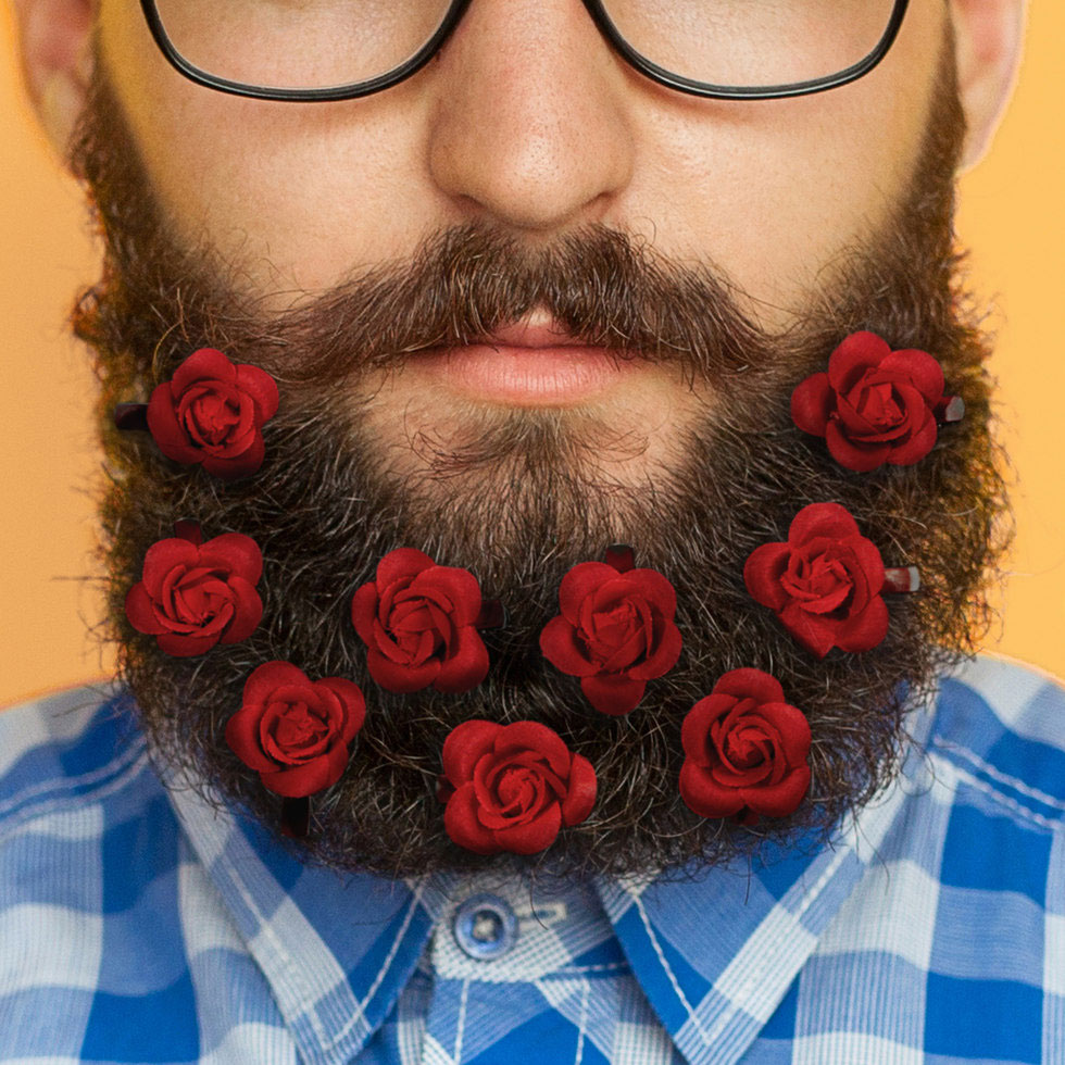 Red Rose Beard Bouquet - GeekAlerts