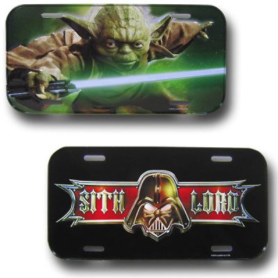 Star Wars Yoda & Sith Lord License Plates - GeekAlerts