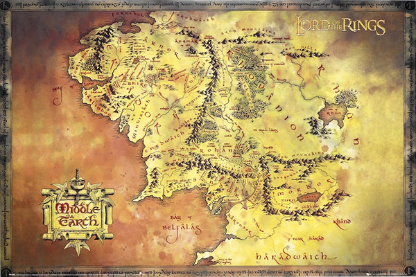 Lord Of The Rings Map Of Middle Earth Poster GeekAlerts Lord Of The Rings Map Of Middle Earth Poster GeekAlerts
